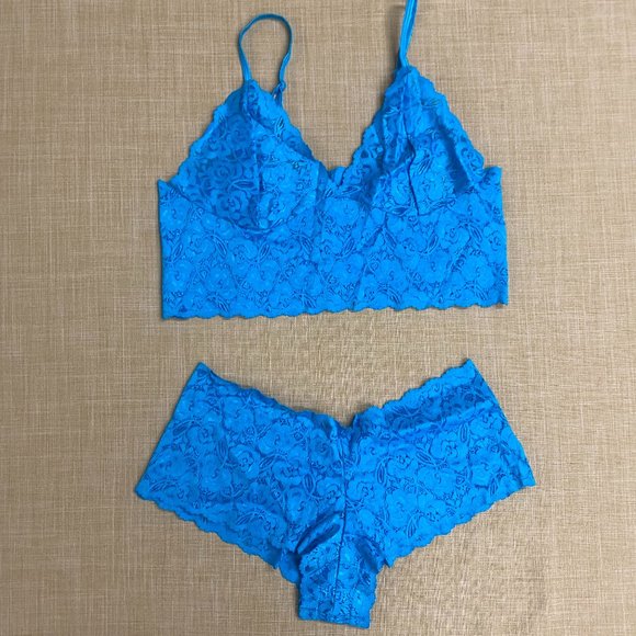 Intimates & Sleepwear | Blue Lace Lingerie Set | Poshmark